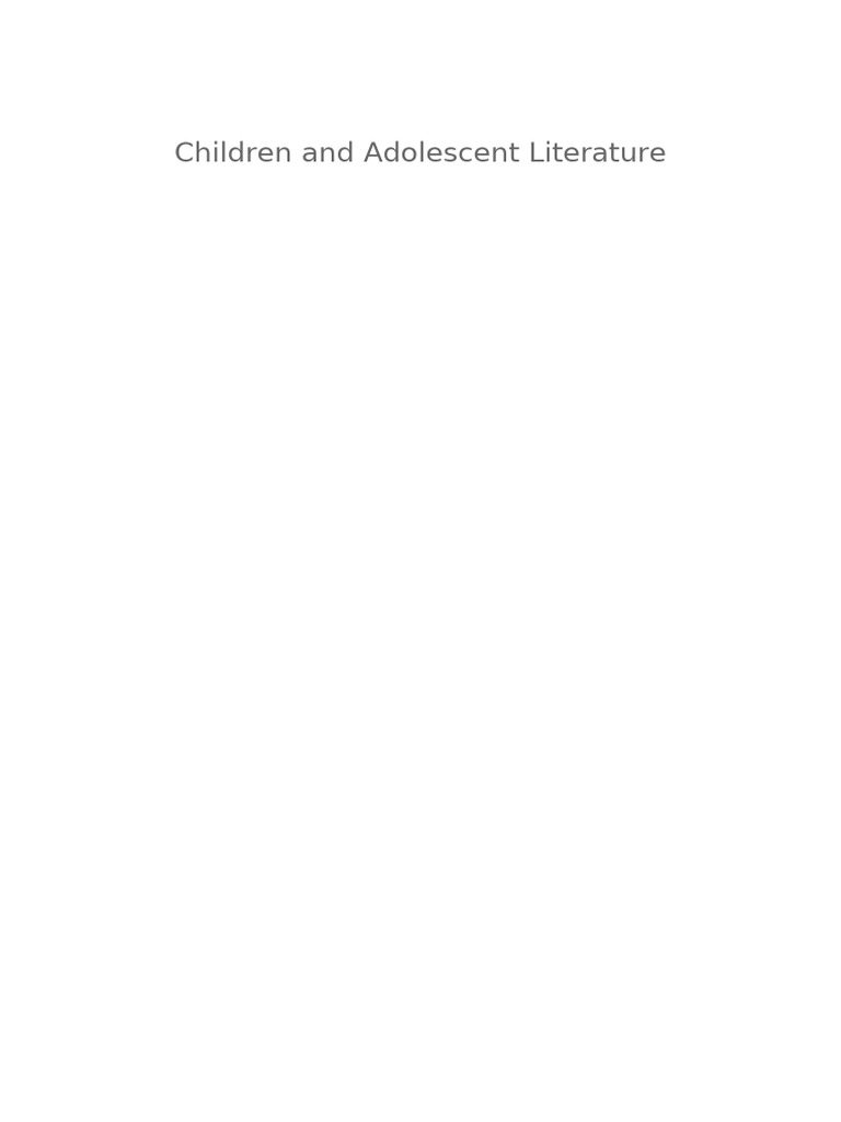 Engaging with Children’s Literature | PDF | Children's Literature | Books