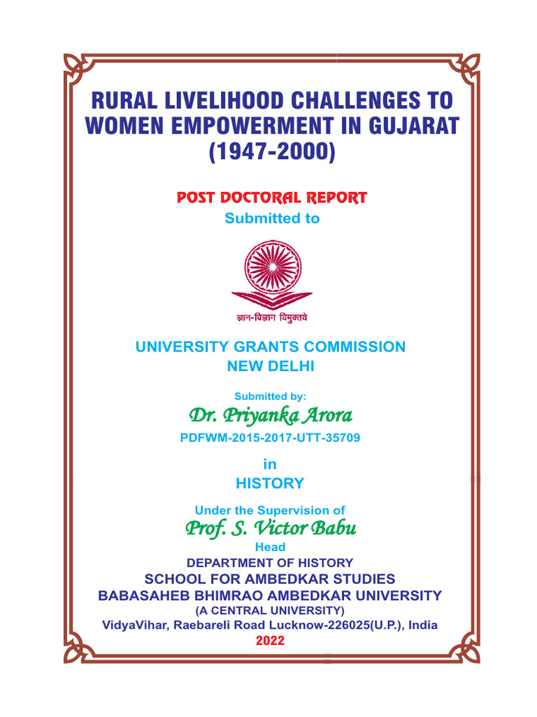 Rural Livelihood Challenges To Women Empowerment in Gujarat (1947-2000 ...