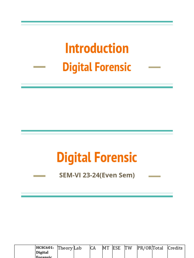 Digital Forensic - Syllabus | PDF | Digital Forensics | Forensic Science