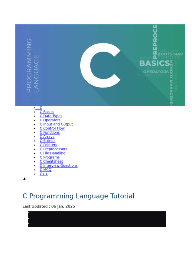 Comprehensive C Programming Guide | PDF | C (Programming Language) | Pointer (Computer Programming)