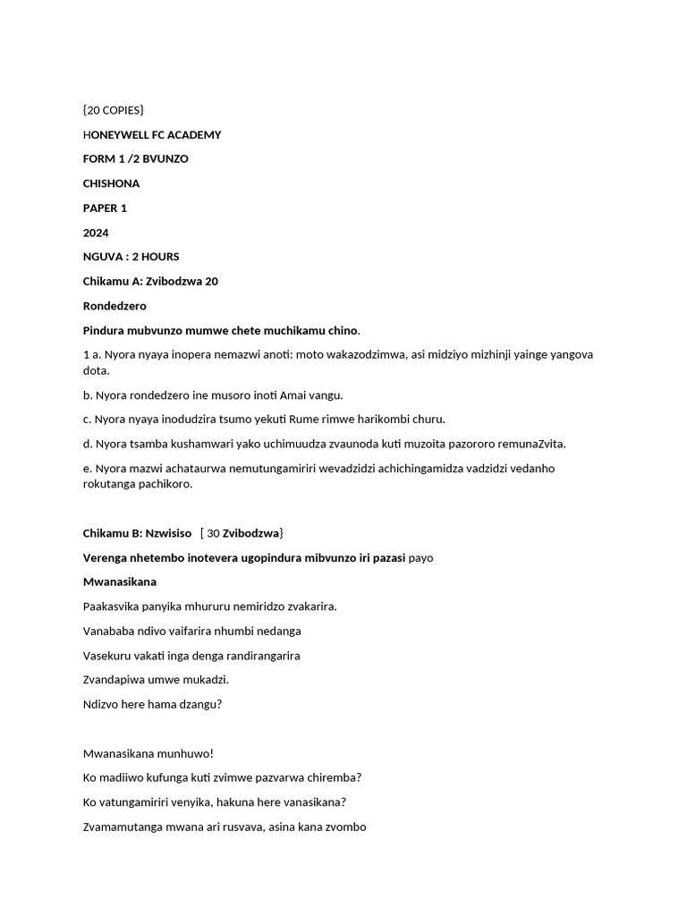 Shona Sitshe f1 N f2 PPR 1 | PDF