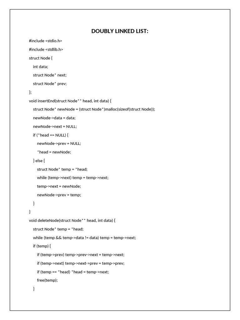 Doubly Linked List | PDF