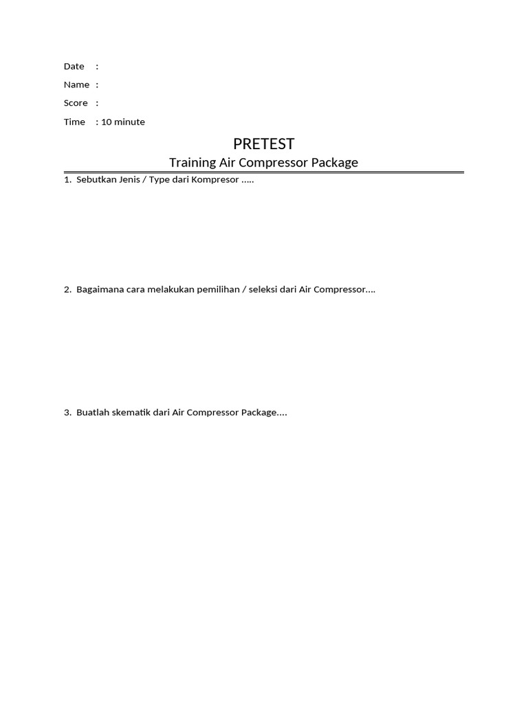 Training Air Compressor | PDF