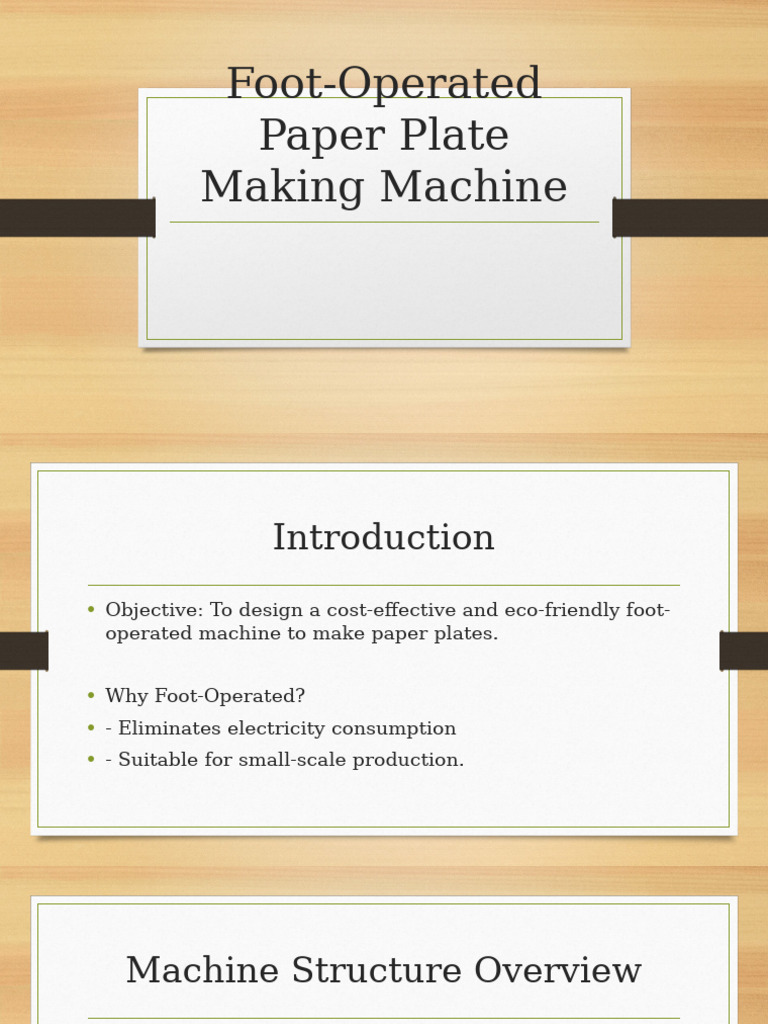 Foot Operated Paper Plate Machine Presentation | PDF