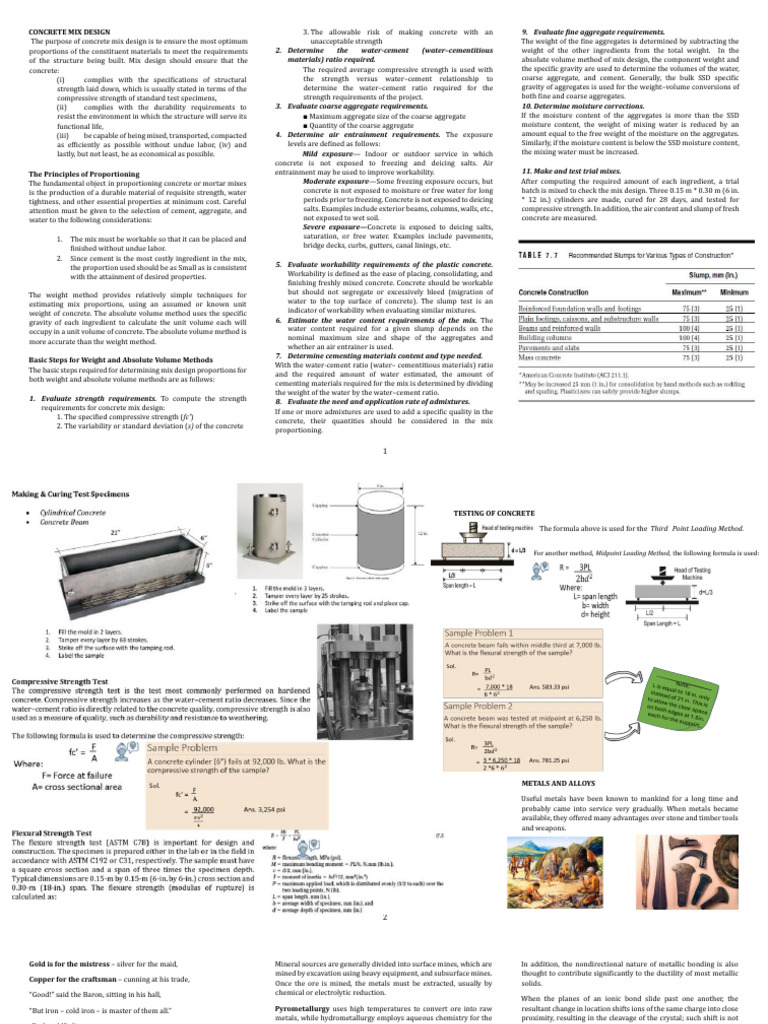 Construction Materials and Testing Chapter 4 | PDF | Concrete | Metals