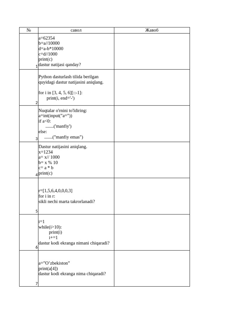 710-711-712-714-20 Amaliy Topshiriq | PDF