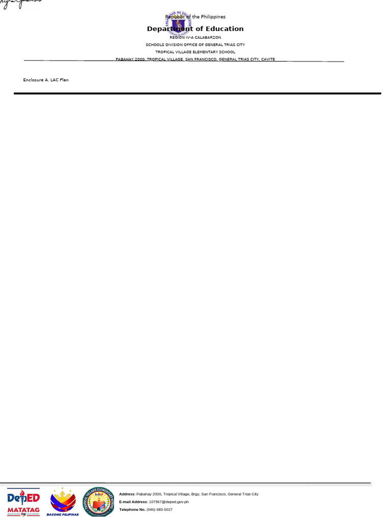 Lac Plan Blank | PDF