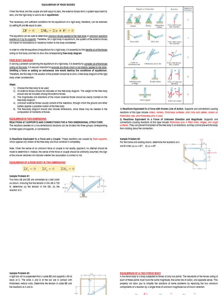 3 Pit Notes Equillibrium | PDF | Force | Chemical Equilibrium