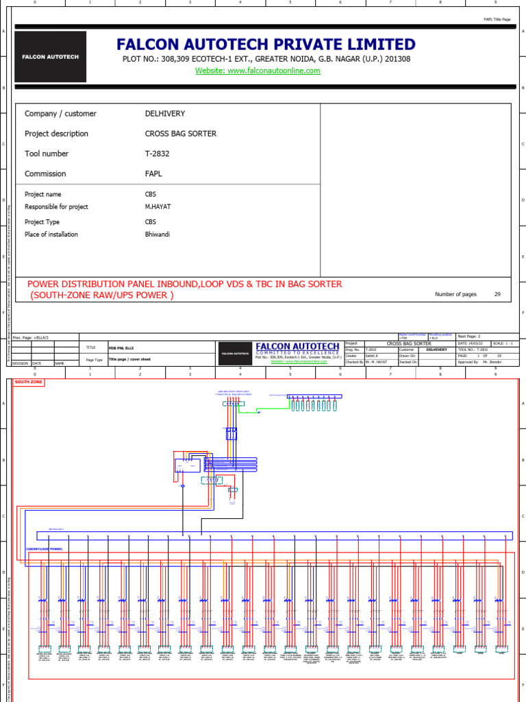 Inbound Power Distribution Field South Zone Drawing - 2832ell5 PDF | PDF