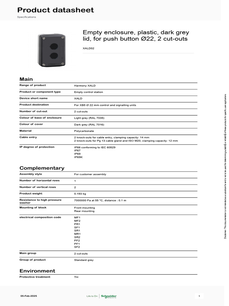 Schneider Electric Harmony-XALD-XALK XALD02 | PDF