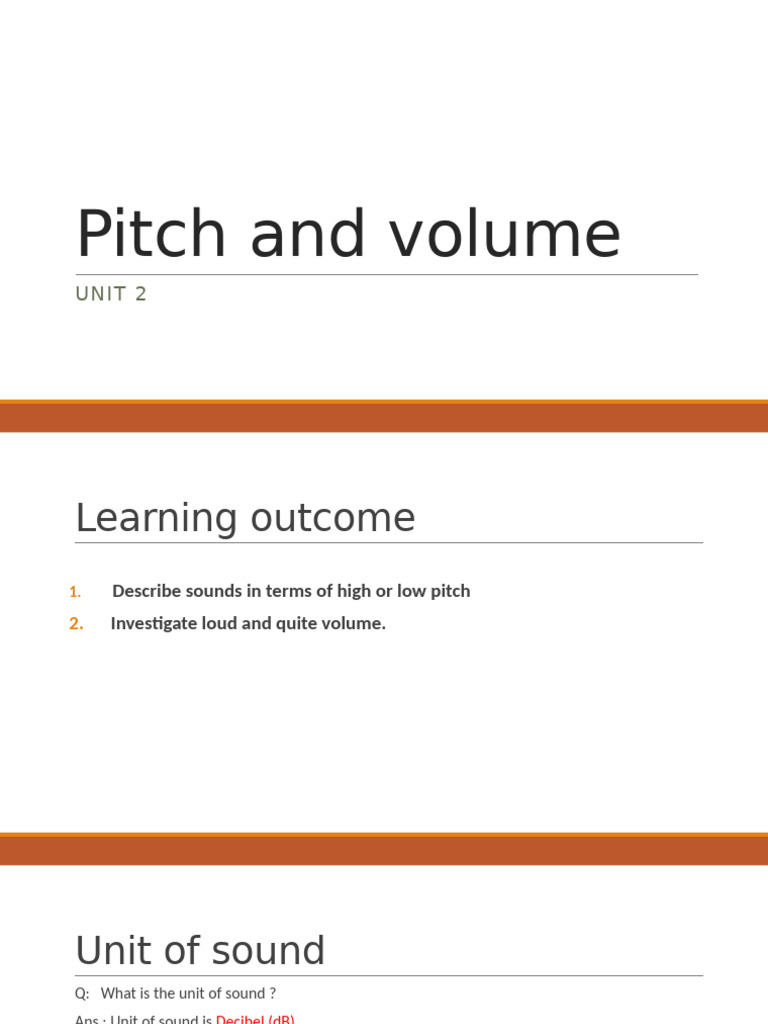 Volume and pitch of sound -1 | PDF
