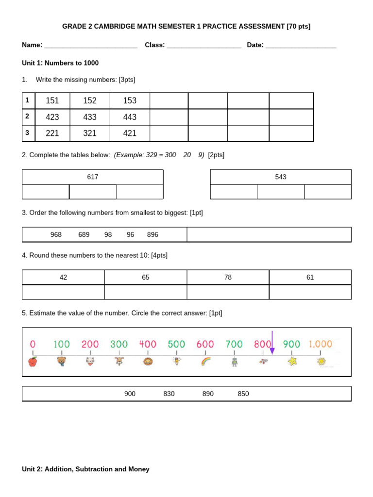 Grade 2 Cambridge Math Assessment | PDF | Area | Shape