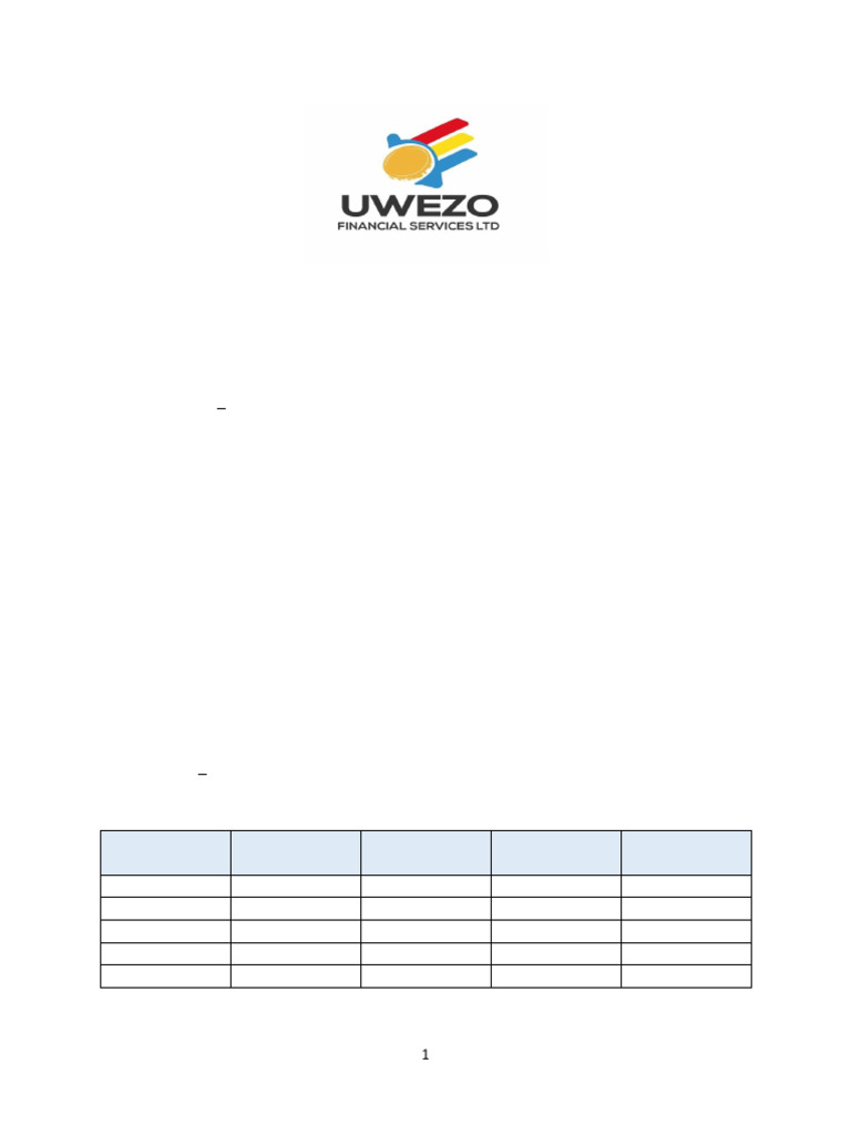 Fomu Ya Maombi Ya Mkopo Uwezo Financial Services | PDF