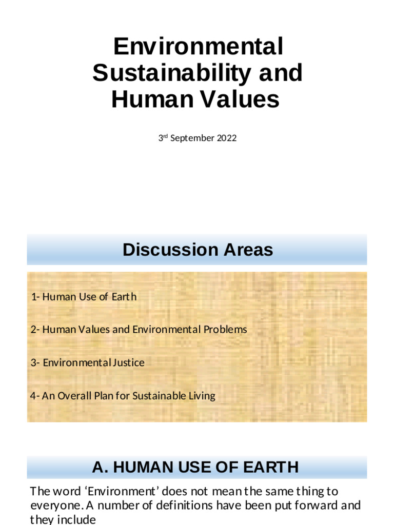 1 - Environmental Sustainability and Human Values-1 | PDF ...