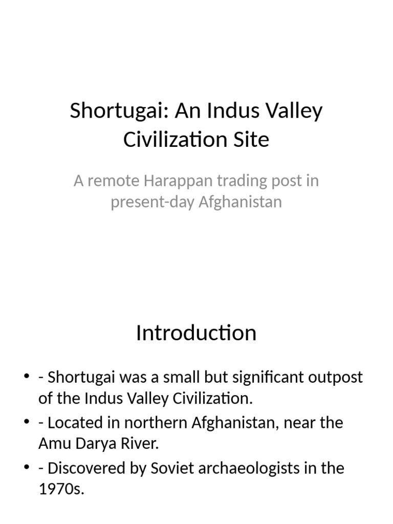 Shortugai: Key IVC Trade Post in Afghanistan | PDF
