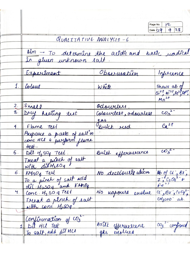Calcium Carbonate Salt Analysis | PDF