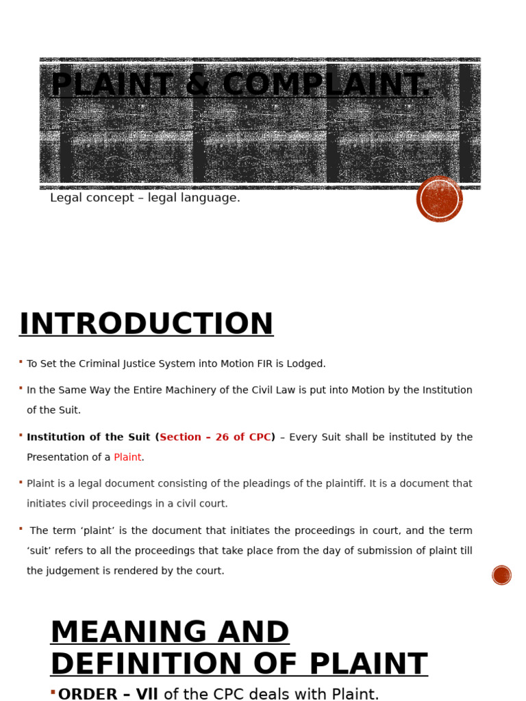 Plaint and Complaint | PDF | Lawsuit | Federal Rules Of Civil Procedure