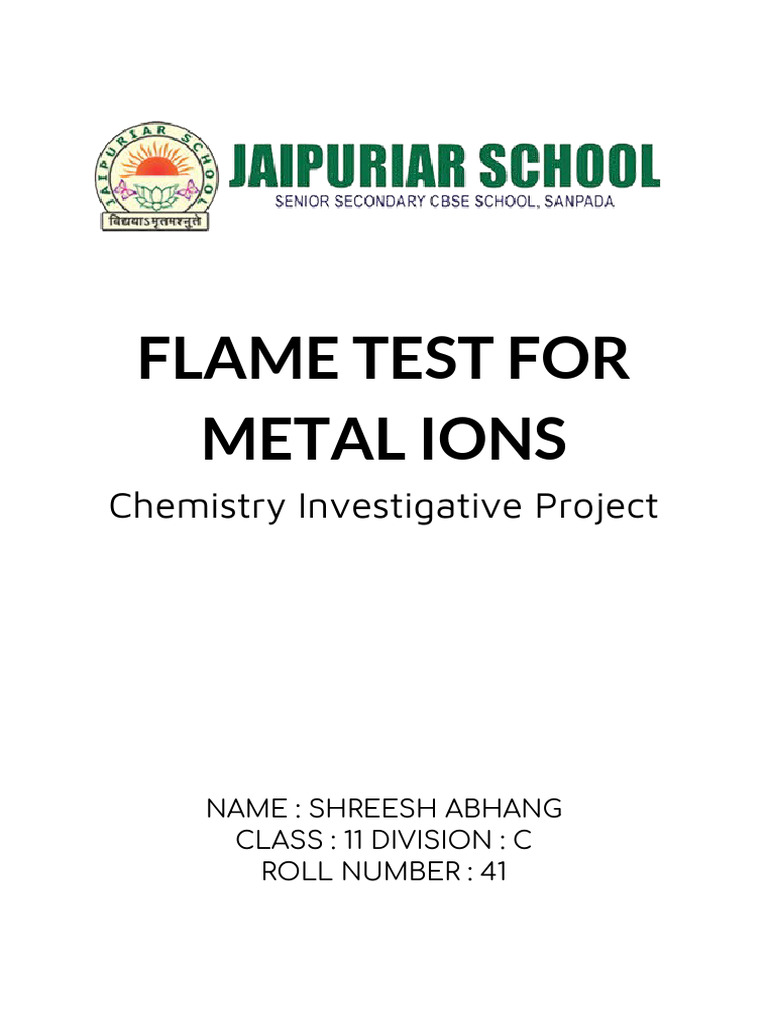 Chemistry IP Project | PDF | Emission Spectrum | Materials