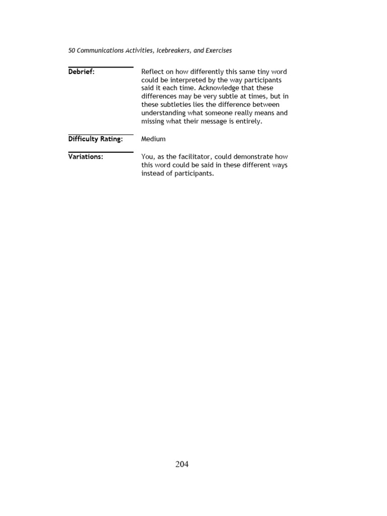50 Communications Activities, Icebreakers, and Exercises (PDFDrive ...