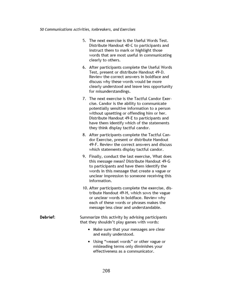 Effective Communication Exercises | PDF | Human Communication ...