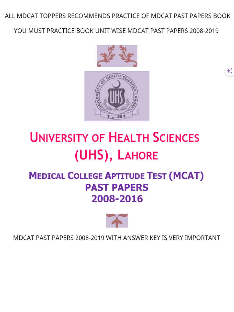 Mdcat Past Papers | PDF