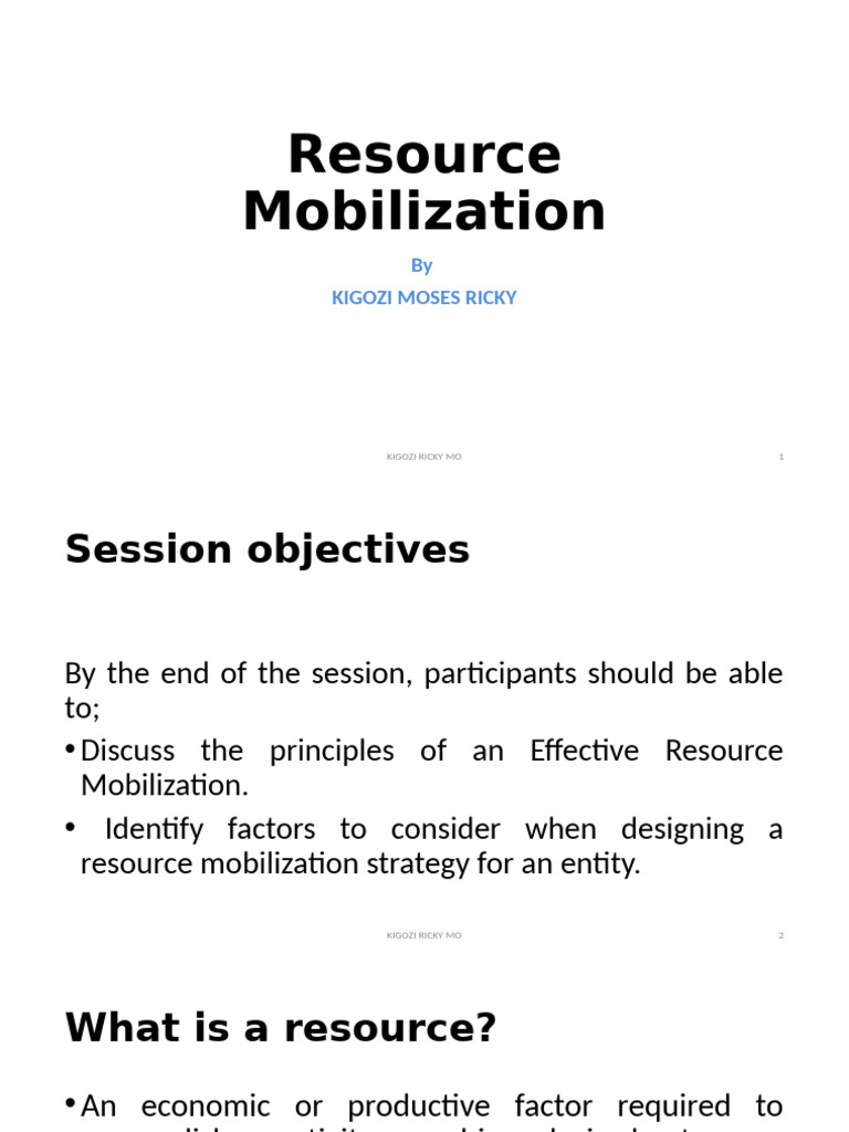 Effective Resource Mobilization Strategies | PDF