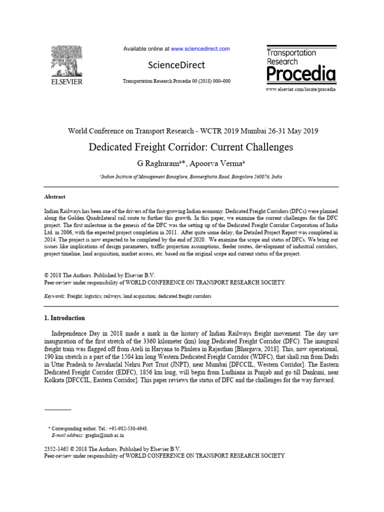 Freight Corridor Challenges in India | PDF | Transport | Rail Transport