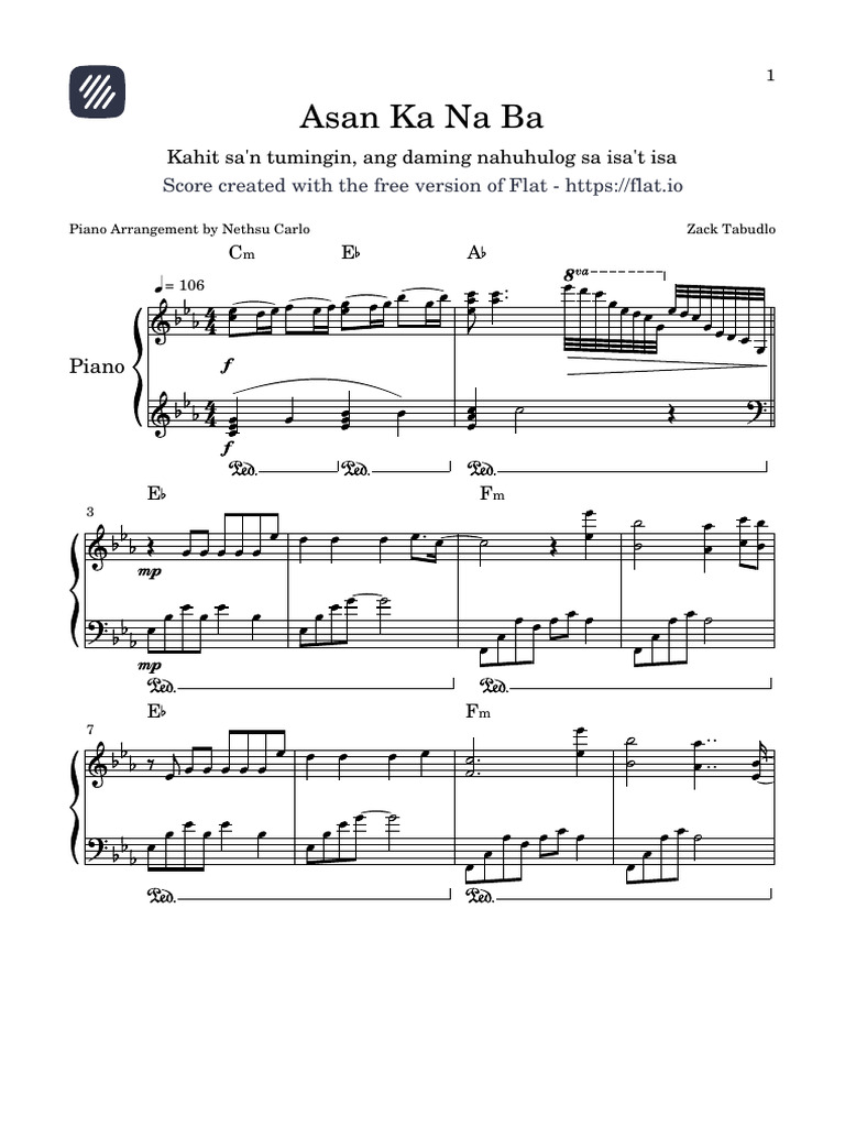 Zack Tabudlo - Asan Ka Na Ba | PDF | Universal Music Group