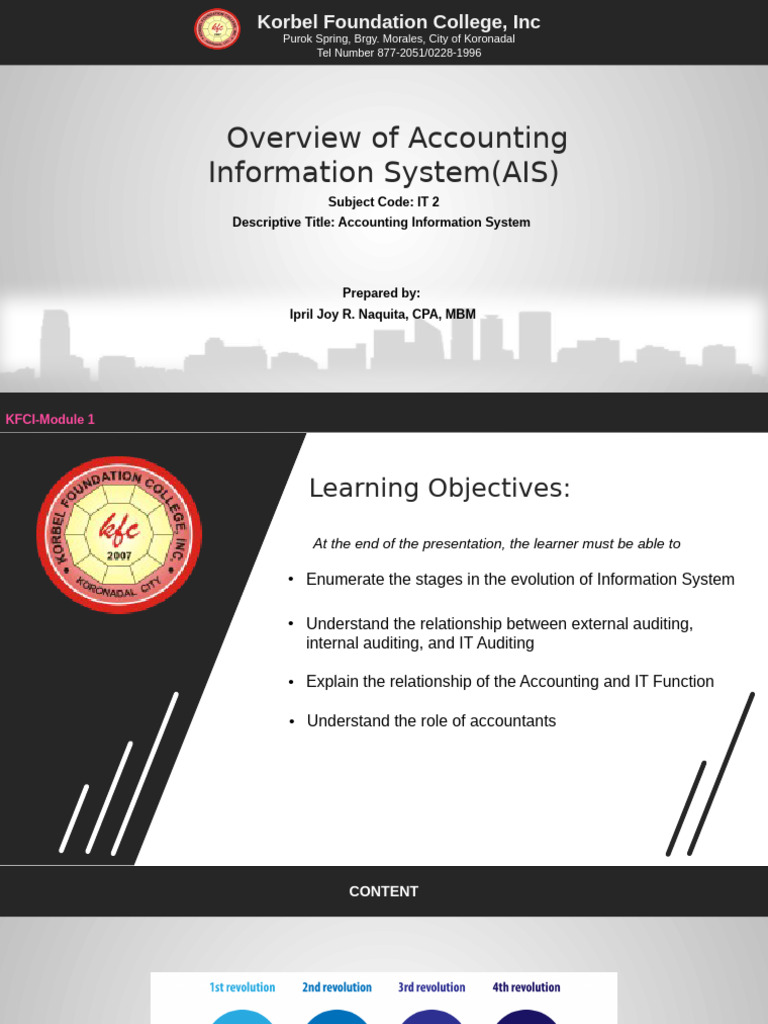 1 IT2 AIS Overview of Accounting Information System Part 2 | PDF ...