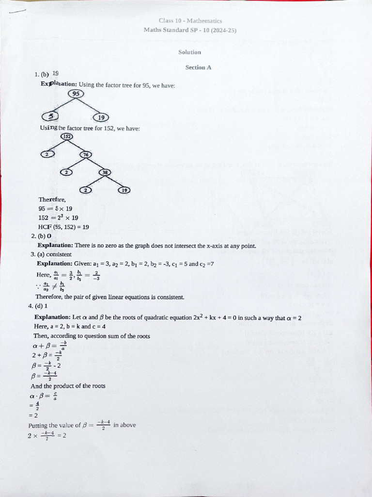 Preboard 4 Answerpaper Standard | PDF