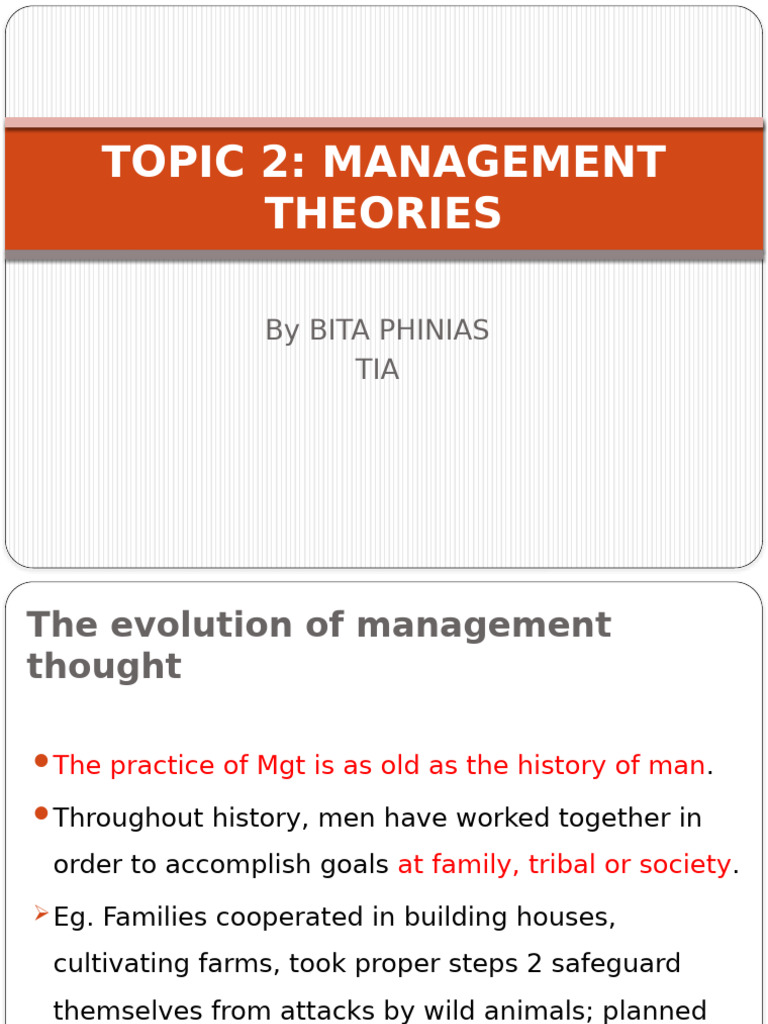 Topic 2a-Management Theories | PDF | Economies | Business