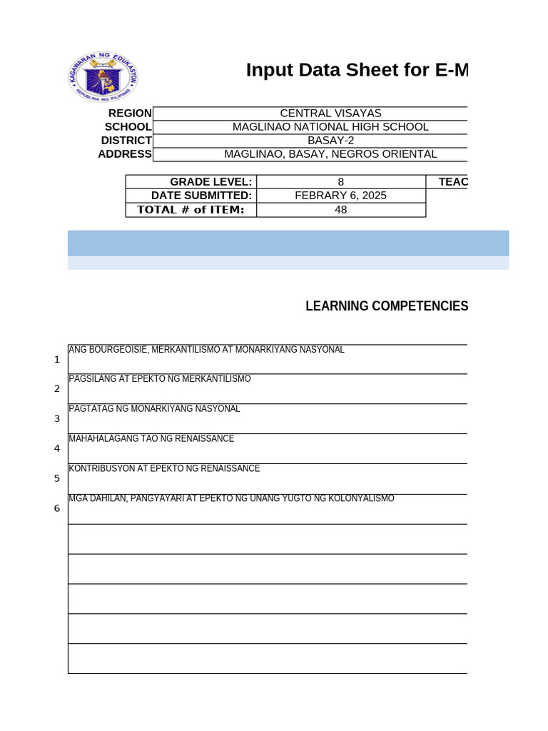 Ap-8 1STQ Tos | PDF | Cognition