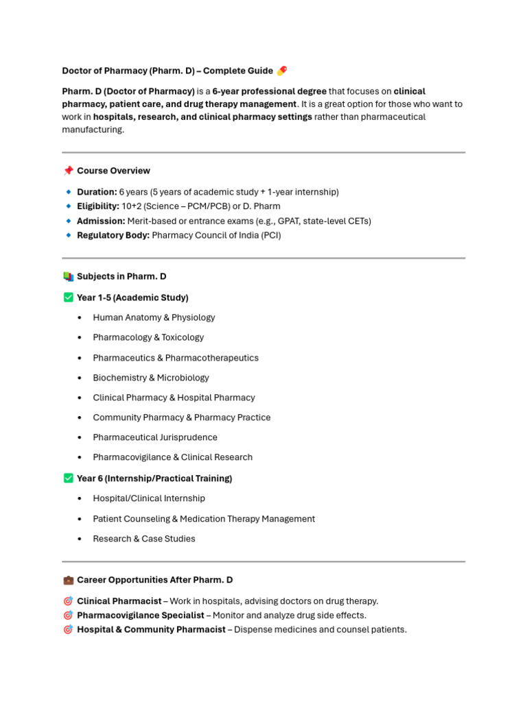 Pharm d | PDF | Pharmacy | Social Programs