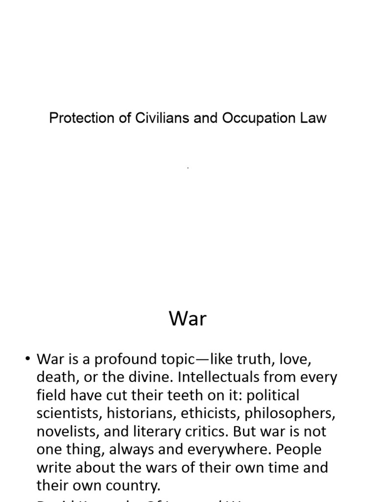 Civilian Protection in War Law | PDF | Military Occupation | Civilian