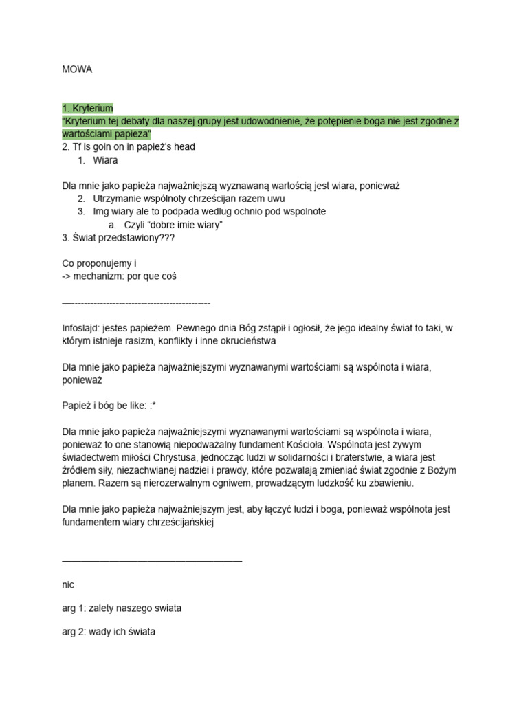 Mowa 1 Racist Ahh Papiez 33 DUPA TEZA | PDF