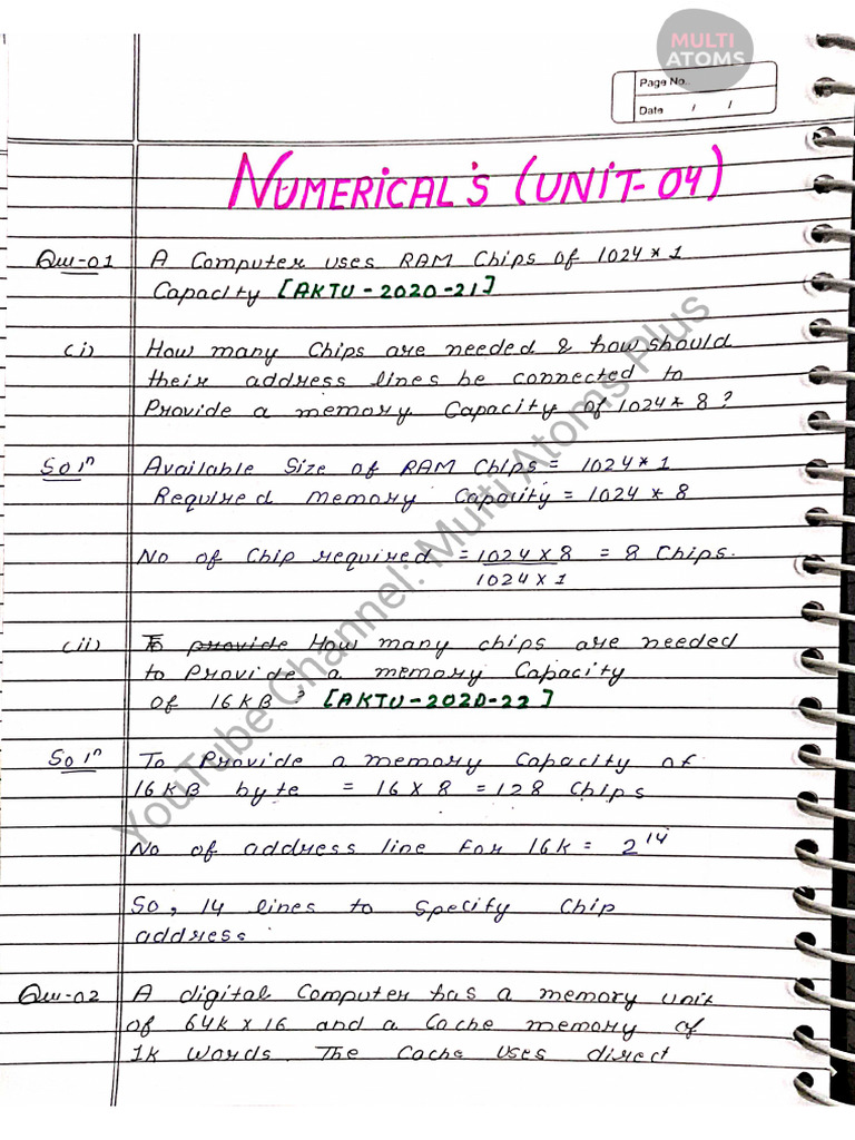 COA UNIT4 (Numerical) BYMULTIATOMS | PDF