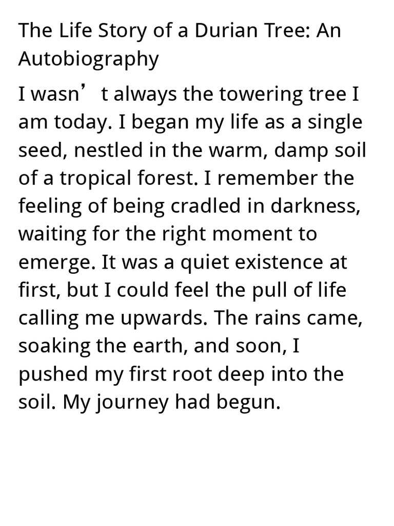 Journey of a Durian Tree's Life | PDF | Trees | Soil