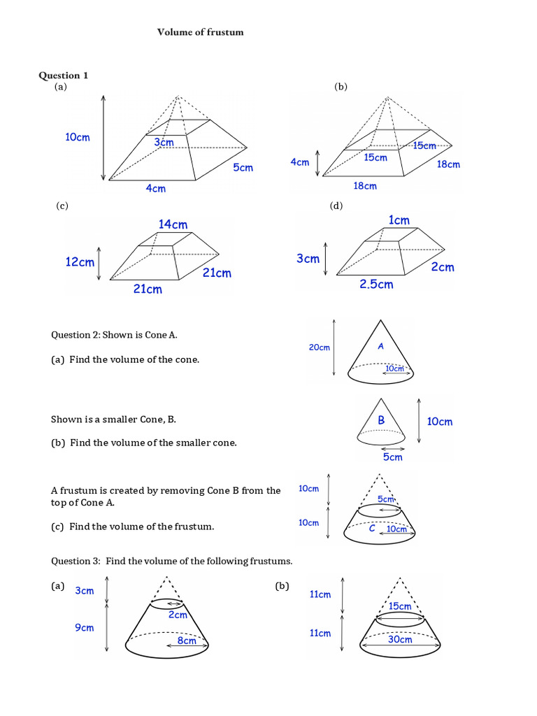 Volume of A Frustum | PDF