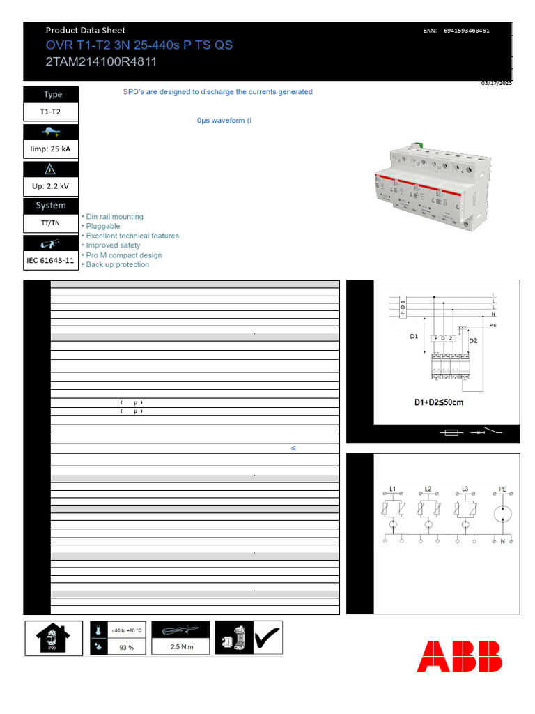 OVR T1-T2 Surge Protection Details | PDF | Electric Power Distribution ...