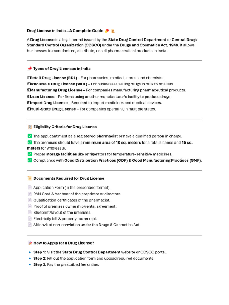 Drug License | PDF | Pharmacist | License