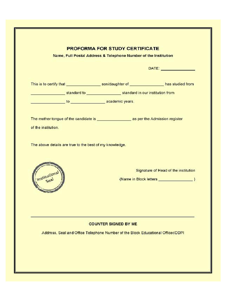 Study-Certificate-format-for-School-and-College-Students | PDF