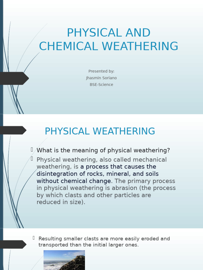 Physical and Chemical Weathering | PDF | Weathering | Chemical Substances