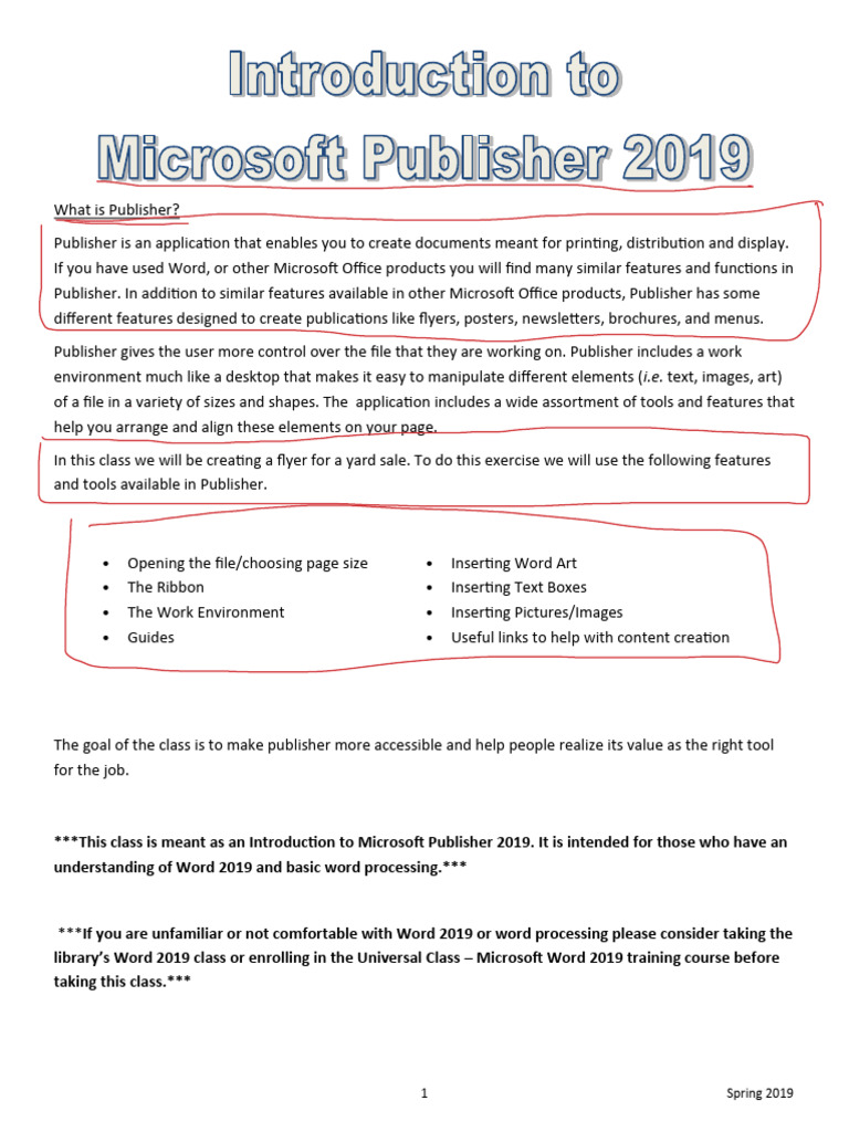 Introduction To Microsoft Publisher 2019 | PDF | Cursor (User Interface) | Computer File