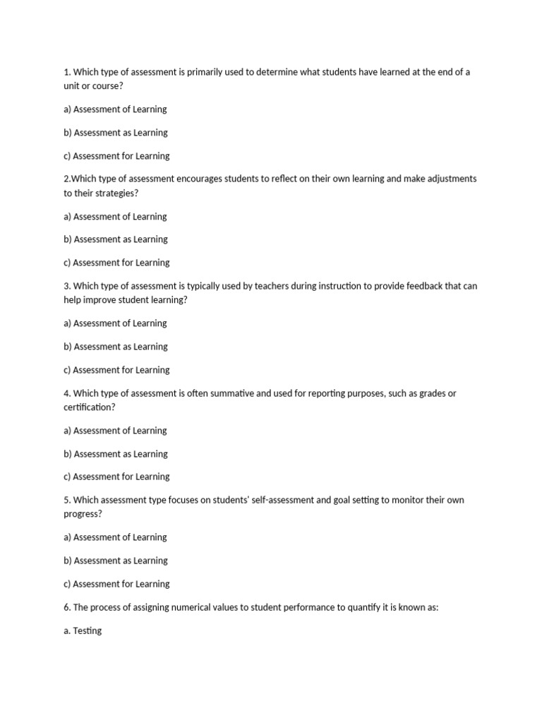 Quiz Assessment | PDF | Educational Assessment | Cognitive Psychology
