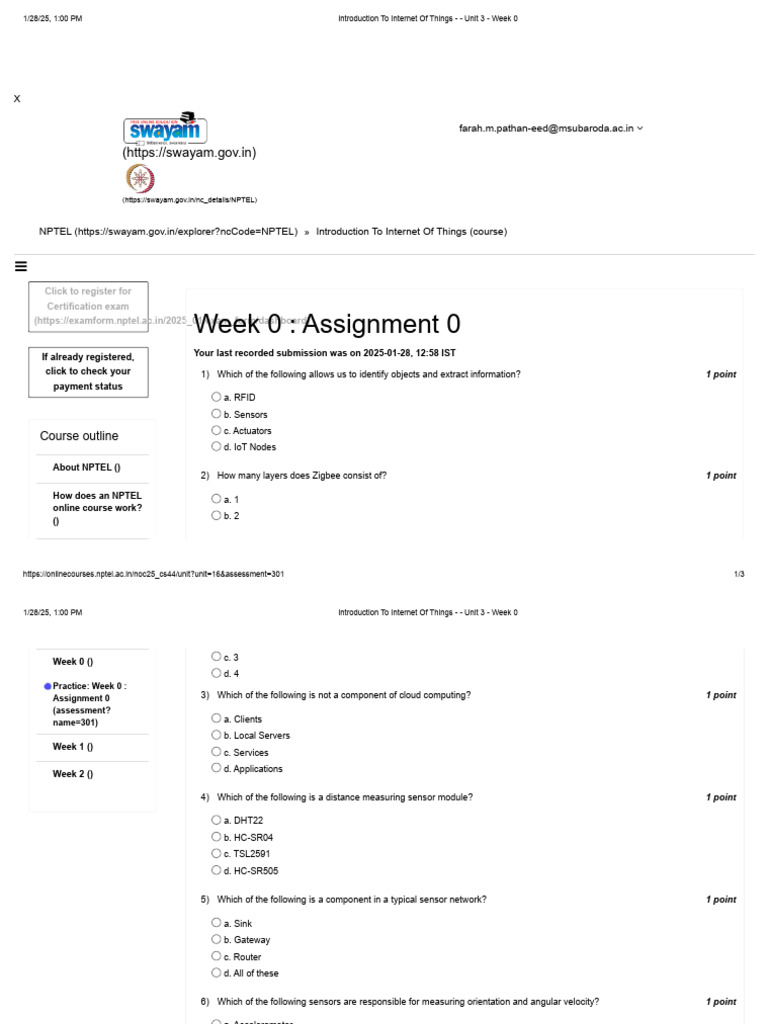 Introduction To Internet of Things - Unit 3 - Week 0 | PDF | Internet ...