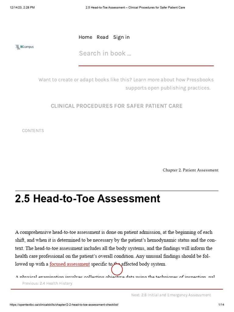 2.5 Head-to-Toe Assessment – Clinical Procedures for Safer Patient Care ...