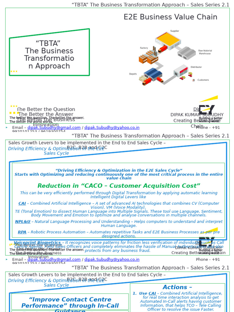 Optimize E2E Sales Cycle Efficiency | PDF | Artificial Intelligence ...