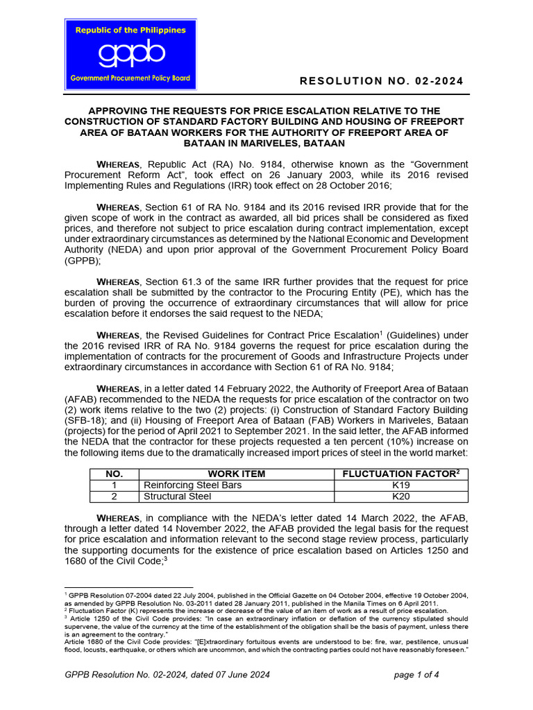 GPPB Resolution No. 02 2024 | PDF | Justice | Crime & Violence