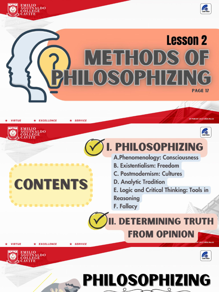 Lesson 2 - Methods of Philosophizing (2) | PDF