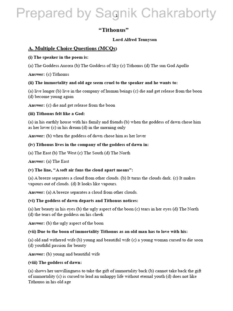 Tithonus Watermark | PDF | Immortality